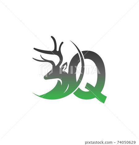 Letter Q icon logo with deer illustration design - Stock Illustration ...