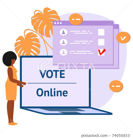 Vote Online Vector People Election E-voting - Stock Illustration ...