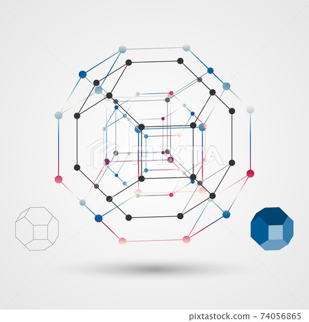 The skeleton of a polygon with points at the... - Stock Illustration ...
