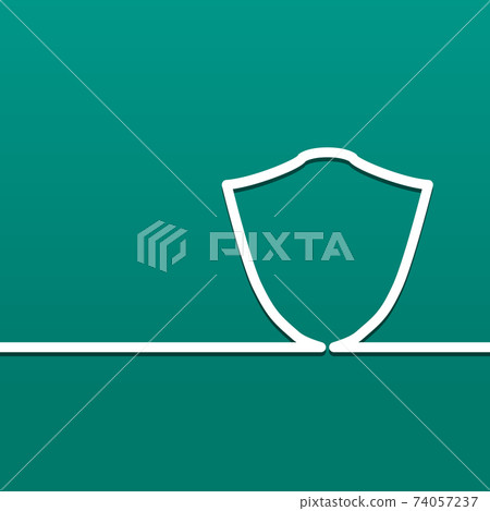 Symbol shield. Icon defense and security on a... - Stock Illustration ...