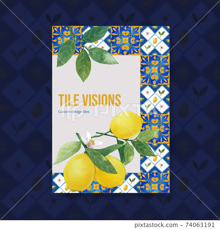 Poster template with Italian tile concept... - Stock Illustration ...