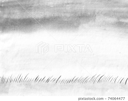 Grass background illustration (hand-drawn ink... - Stock Illustration ...