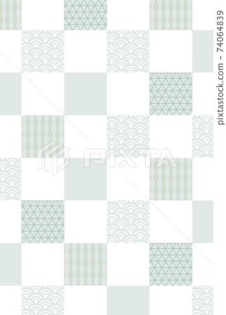 Checkered pattern-Japanese style light blue... - Stock Illustration ...
