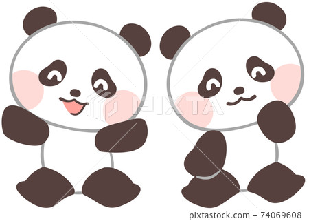 Two panda characters - Stock Illustration [74069608] - PIXTA