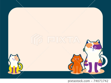 Cute cat frame background material - Stock Illustration [74071742] - PIXTA