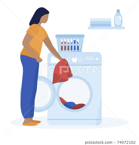 Vector Laundry service Washing clothes Household - Stock Illustration ...