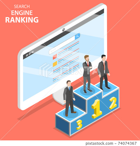 Search engine ranking flat isometric vector. - Stock Illustration ...