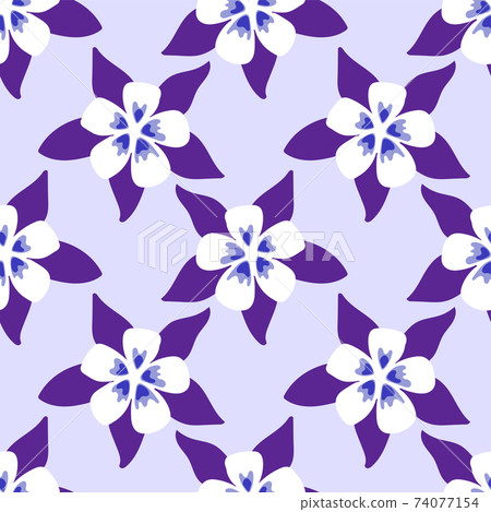 magic purple cute blossom seamless pattern - Stock Illustration ...
