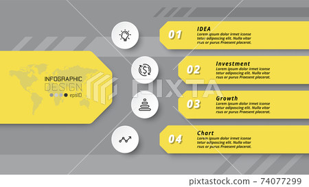 The sign presents the 4 stages of work can use... - Stock Illustration ...