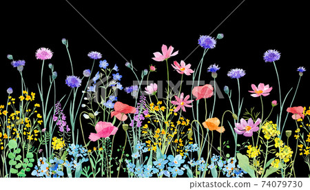 A watercolor illustration of a spring field... - Stock Illustration ...