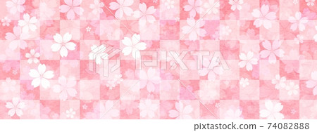 Checkered pattern and cherry blossom background... - Stock Illustration ...