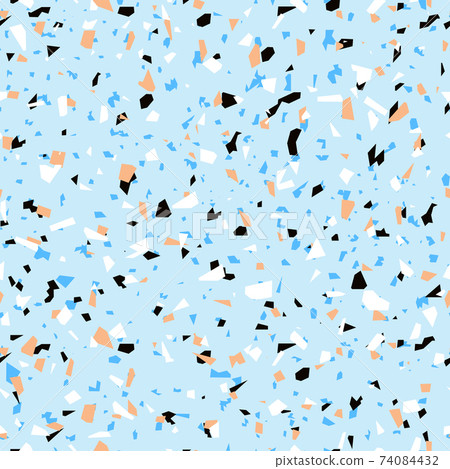 Geometric blue terrazzo seamless pattern.... - Stock Illustration ...