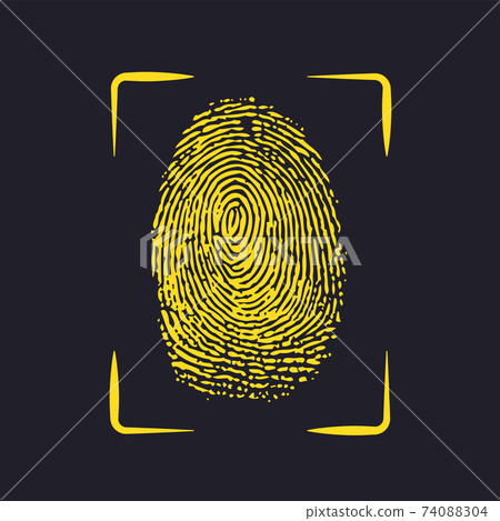 Fingerprint yellow frame - Stock Illustration [74088304] - PIXTA