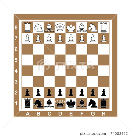 Chess on board. Vector illustration, flat design. - Stock Illustration ...