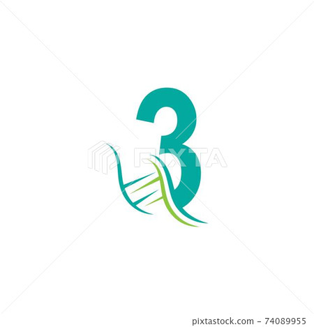 DNA icon logo with number 3 template design - Stock Illustration ...