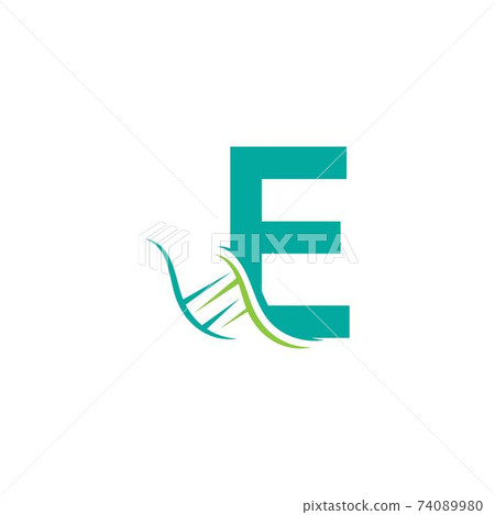 DNA icon logo with letter E template design - Stock Illustration ...