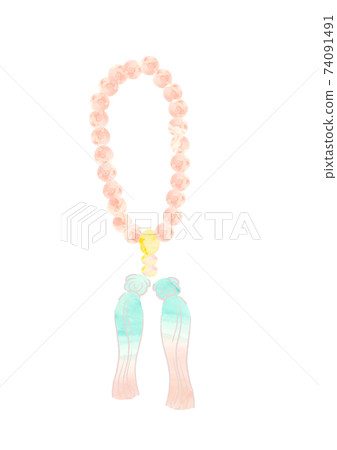 Gassho sutra, beads, beads, prayer, memorial... - Stock Illustration ...