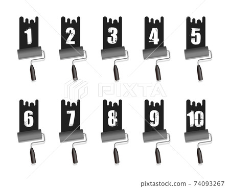Paint / ink roller and numbers / numbers (1-10)... - Stock Illustration ...
