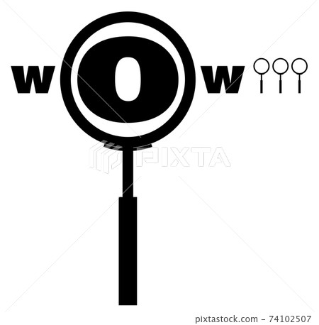 icon, logo. Magnifier glass increases the... - Stock Illustration [74102507] - PIXTA