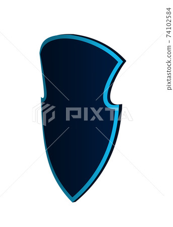 knight shield is dark blue. Defense against... - Stock Illustration ...