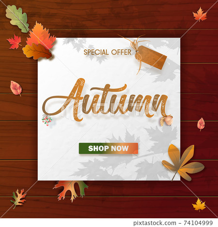 Autumn calligraphy sale background layout... - Stock Illustration ...