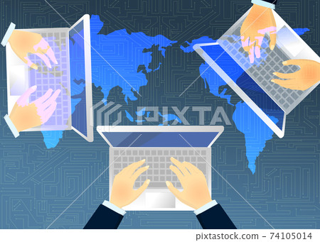 World map and global it image of personal computer - Stock Illustration ...