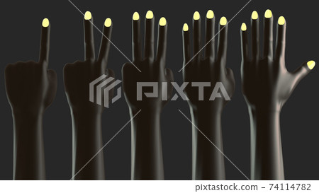 Black Hand sign finger show number, isolated on... - Stock Illustration ...