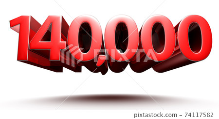 Red numbers 140000. - Stock Illustration [74117582] - PIXTA