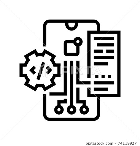 testing application line icon vector illustration - Stock Illustration ...