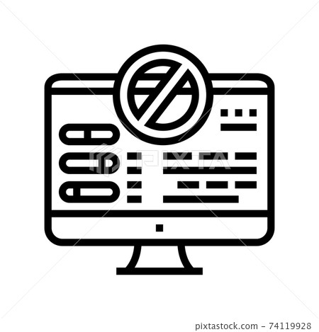 fixing computer errors line icon vector... - Stock Illustration ...