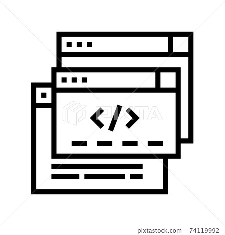 code windows line icon vector illustration - Stock Illustration ...