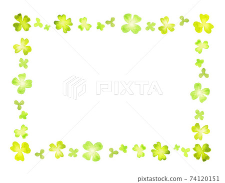 Hand-painted watercolor yellow clover square frame - Stock Illustration ...