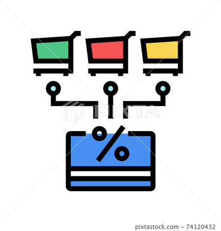 discount card color icon vector illustration - Stock Illustration ...