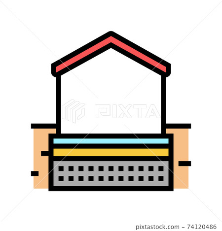 house foundation stone color icon vector... - Stock Illustration ...