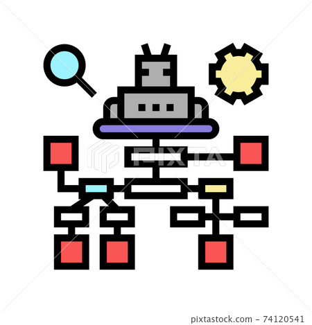 debug researching and fixing color icon vector... - Stock Illustration ...