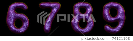 Set of numbers 6, 7, 8, 9 made of realistic 3d... - Stock Illustration ...