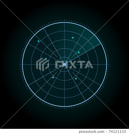 Abstract blue radar screen background - Stock Illustration [74121133 ...