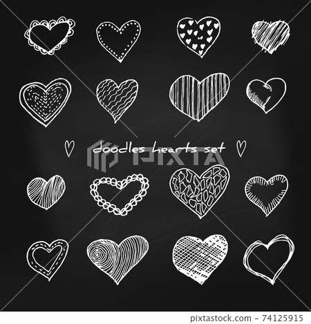 Hand-drawn doodle hearts vector illustration... - Stock Illustration ...