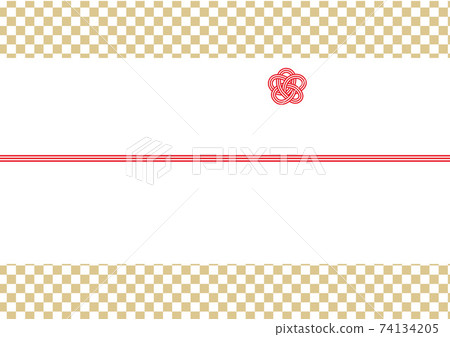 Casual Noshi paper template golden checkered... - Stock Illustration ...
