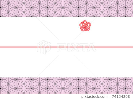 Casual Noshi paper template Pink hemp leaf pattern - Stock Illustration ...