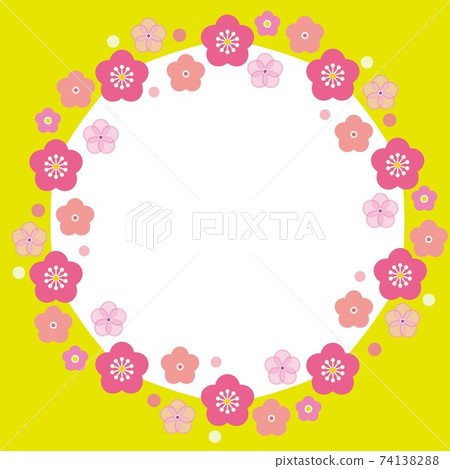 Red plum frame - Stock Illustration [74138288] - PIXTA