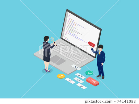 Illustration material of coding programming markup - Stock Illustration ...