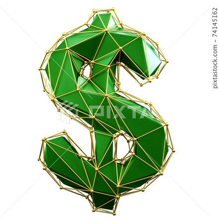 Symbol dollar made in low poly style green... - Stock Illustration ...
