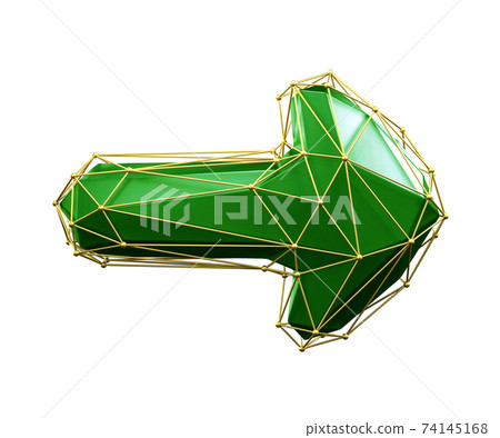 Symbol arrow made in low poly style green color... - Stock Illustration ...