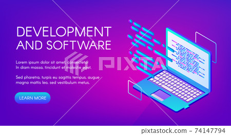 Computer software development vector illustration - Stock Illustration ...