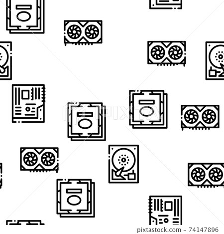 Computer Technology Seamless Pattern Vector - Stock Illustration ...