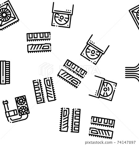 Computer Technology Seamless Pattern Vector - Stock Illustration ...