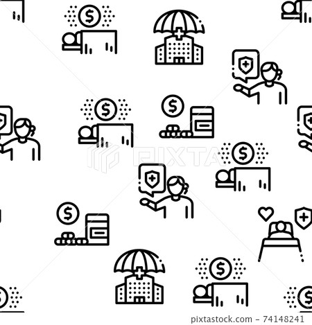 Health Insurance Care Seamless Pattern Vector - Stock Illustration ...