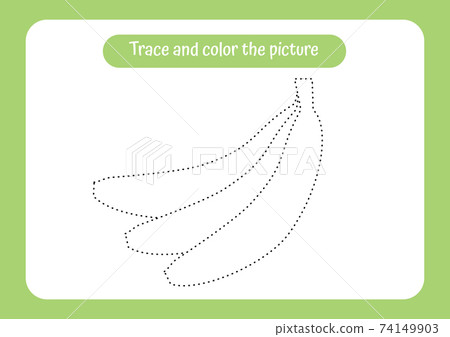 Banana. Trace and color the picture.... - Stock Illustration [74149903 ...