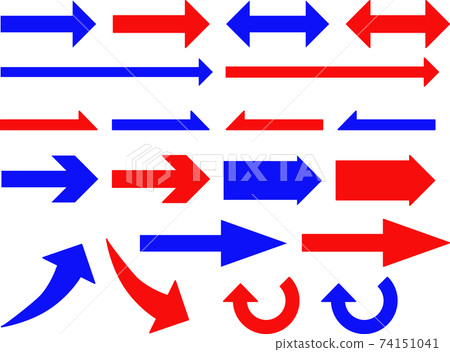 Simple arrow set red blue - Stock Illustration [74151041] - PIXTA